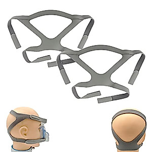 CPAP Mask Headgear Strap, Universal CPAP Headgear Strap for ResMed Mirage Series & Philips Respironics CPAP Mask, Comfortable Durable Stretchy Material, StandardGray (Headgear Only) (2PCS)