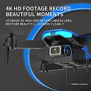 Xecvkr Drone with Dual 4K HD FPV Camera for Kids&Beginner - 2023 Remote Control Drone Gifts for Girls Boys Altitude Hold Headless Mode One Key Start Speed Adjustment 4 Channel Altitude