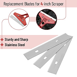 Bates- Replacement Scraper Blades, 4 Inch, 30 Pcs, Stainless Steel Razor Blades, Scraper Blades, Floor Scrapper Blade, Replacement Razor Blades, Paint Scraper Blades, 4 Inch Scraper Blades