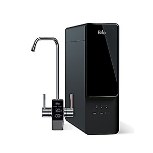 Brio AQUUS TROE600COL Reverse Osmosis Water Filtration System, 4-Stage Tankless RO Water Filter System for Under Sink, 600 GPD, 1.5:1 Pure to Drain, Reduces TDS, Smart Faucet, USA Support, Black