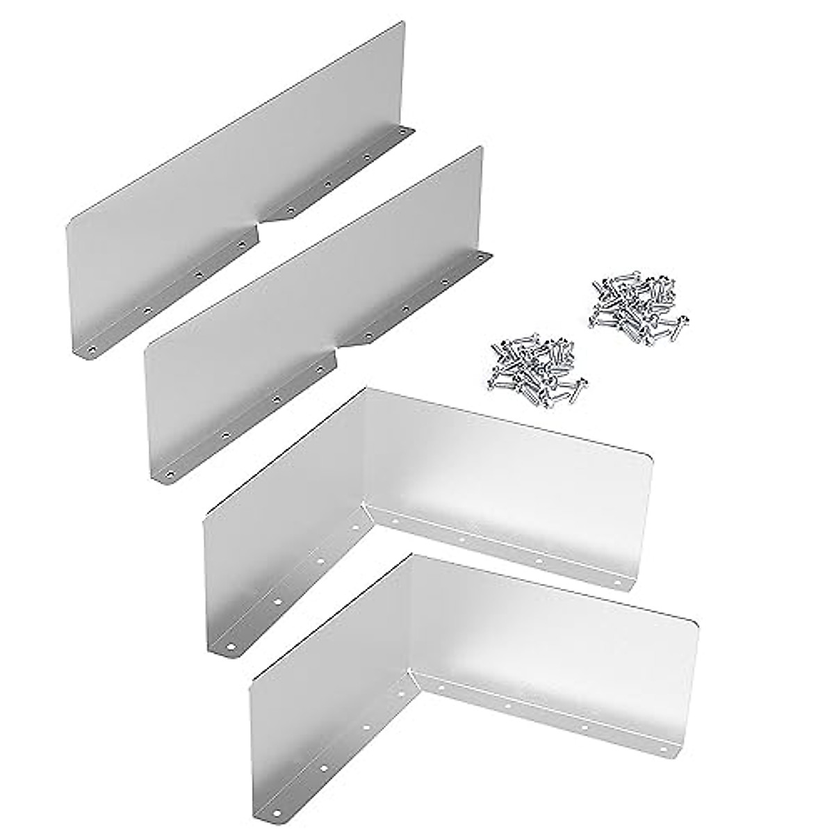 AMAMIA 2/4Pcs Gutter Valley Splash Guardswith Screws Rain Gutter Valley Roofing Gutter Guards Easy Install Rain Gutter Valley Roofing Gutter Guards Diverter Roof Rain Diverter 4pcs