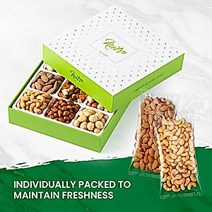 NUTS U.S. - Dried Fruits and Nuts Gift Basket | 9 Variety Healthy & Fresh Assorted Nuts Gift Box | Valentine`s Day - Birthday - Anniversary - Corporate Gift | Gourmet Sweet & Salty Food Gift Set