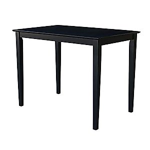 International Concepts Solid Wood Dining Table with Shaker Legs, 48 by 30 by 36-Inch, Black