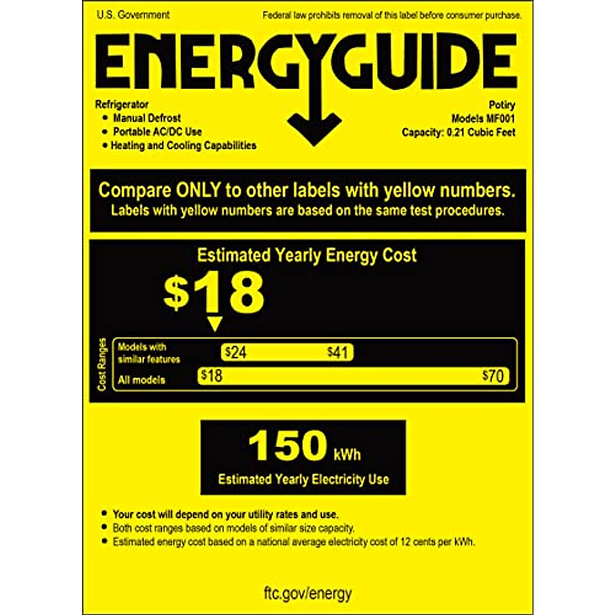 Potiry Mini Fridge, 6 Liter AC/DC Portable Thermoelectric Cooler and Warmer Mini Fridge for Bedroom Car Home Travel Mini Refrigerator for Skin Care Foods Medications