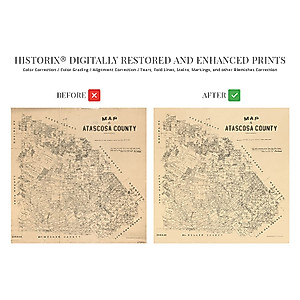 HISTORIX Vintage 1879 Atascosa County Texas Map - 16x16 Inch Vintage Map of Atascosa County Wall Art - Old Atascosa County Map Poster - History Map of Atascosa County TX Showing Land Ownership