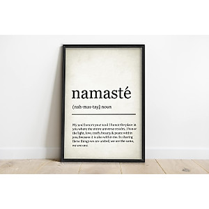 Namaste Definition Poster Yoga Zen Unframed 8x10 inc. Print Meditation Wall Art Gift for Yogi Yoga Studio Living Room Bedroom Decor Picture Wall Hanging Painting