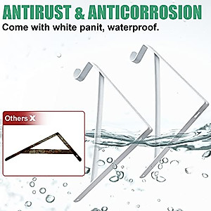 Closet Rod Bracket, 2 Pack Heavy Duty Closet Rod Support, White Wall Mounted Shelf Brackets with Rod Holder for DIY Floating Shelves, 11×10.2×1 Inch Closet Shelf & Rod Backet Hangers Hooks with Screw