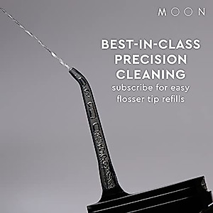 MOON Water Flosser for Teeth Cleaning and Gum Health, Cordless and Rechargeable with Two Irrigator Tank Sizes for Easy Travel, Co-Created with Odell Beckham Jr.