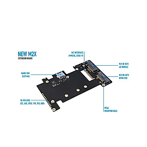 Khadas New M2X Extension Board is an Ultra-Thin Version of The Original M2X Board.It has M.2 Slots for Adding a 4G LTE Module and NVMe SSD to VIM3/VIM3L. A Nano-SIM Card Slot is Built Into The Board