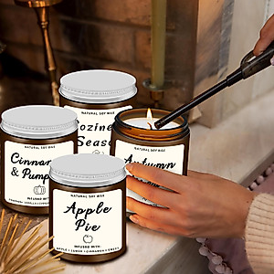 BILOLLY 4 Pack Fall Scented Candles Fall Gifts for Women Fall Scented Candles for Fall Autumn Halloween Thanksgiving Decor Candles for Home Scented Candles Set for Women