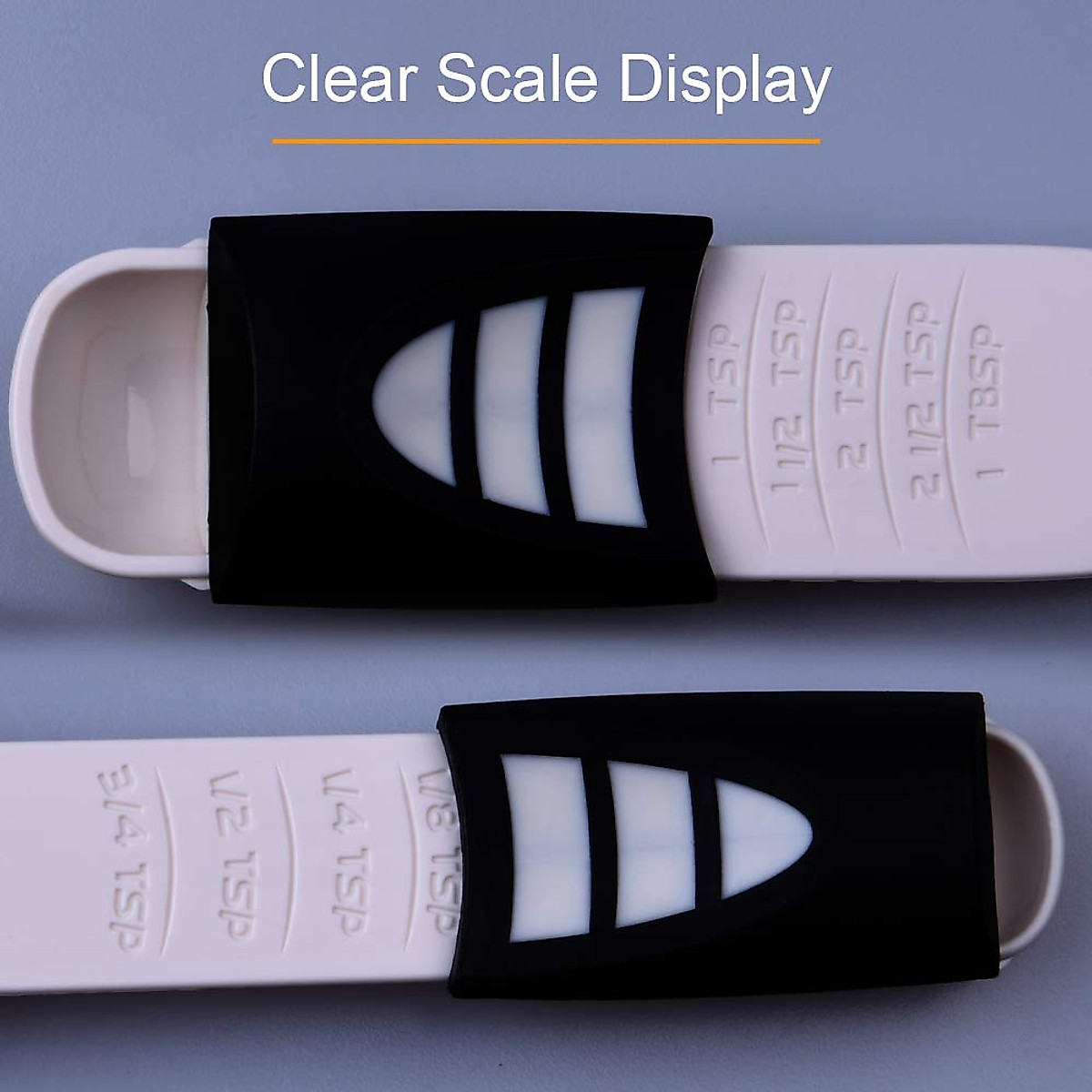 Adjustable Measuring Spoon White,Creative Double End Adjustable Scale, Eight Stalls Measuring Spoon,Measuring Dry/Semi-Liquid Ingredients,Metering Spoon for Baking,Cooking,Coffee,Sugar,Salt,Powder.