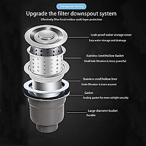 Freestanding Kitchen Sink, Stainless Steel Laundry Sink, Portable Sink with Hot and Cold Water Tap Storage Rack and Drainer Basket for Laundry Room, Kitchen, Garden, Bathroom, Workshop ( Size : 55*40*