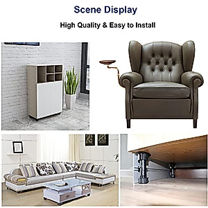 BOSIDETOOL Black Furniture or Cabinet Leveler Legs - Support 330 Lb. per Leg - Adjusts from 3 7/8" to 5 3/8" - 12 Pack