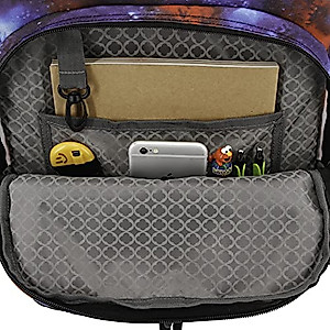 J World New York Lunar Rolling Backpack, Laptop Bag with Wheels, Galaxy, 19.5"