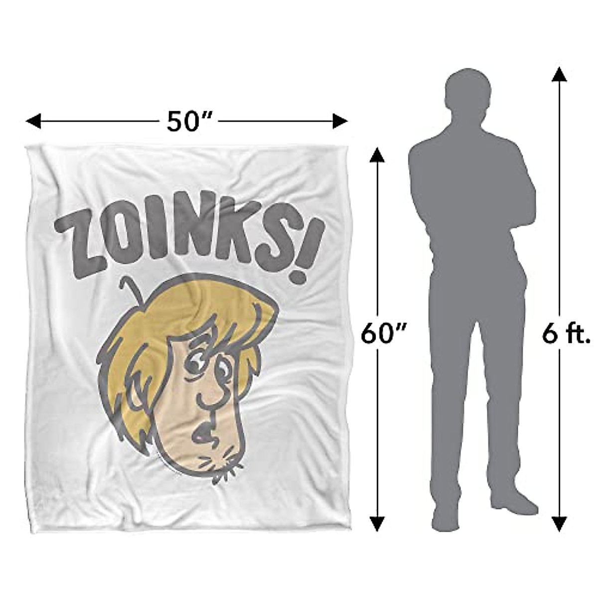 Scooby Doo! Blanket, 50"x60" The Shaggy Rogers Silky Touch Sherpa Back Super Soft Throw Blanket