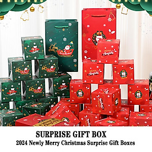 DYFCNP Surprise Box Gift Box for Money, Surprise Gift Box Explosion,2024 Newly Merry Christmas Surprise Gift Boxes,Pop-Up Explosion Gift Box,Gift Box Explosion for Money and Birthday (Red 10Boxs)