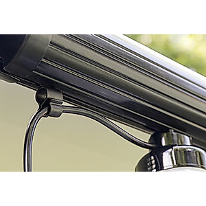 Camco Black Standard Awning Clip for Rope Light - Slides into Awning Roller Bar Channel to Create a Convenient Hook | Two Hanging Positions | Holds Party Lights, RV Lights, String Lights - (42708)