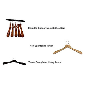 Natural Finish Deluxe Coat Hanger (Set of 5)