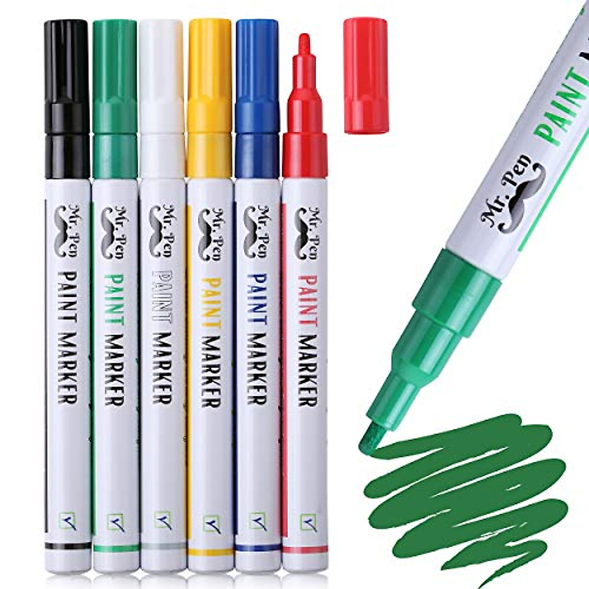 Mr. Pen Paint Markers - 6 Pack of Fine Point Markers