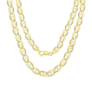 Nuragold 10k Yellow Gold Solid 6mm Anchor Mariner Link Chain Womens Bracelet, Mens Womens Jewelry 7" 7.5" 8" 8.5" 9"