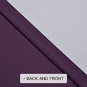 COSVIYA Grommet Ombre Room Darkening Curtains 63 inch Length, Purple and Greyish White Gradient Drapes Light Blocking Insulated Thermal Window Curtains for Bedroom/Living Room,2 Panels,52x63 inches