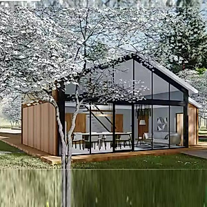 Modern Prefabricated Villa Holiday House Accommodation Prefab Garden Office Double Story House Outdoor, Garden House Luxury Living