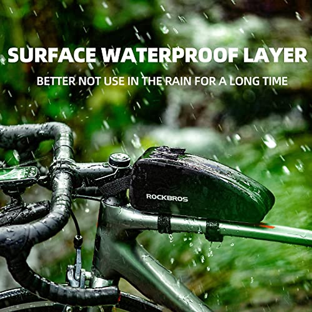 ROCKBROS Bike Bag Top Tube Bike Frame Bag Waterproof Two Zipper Pockets Bike Pouch Top Tube Bike Bags for Bicycles