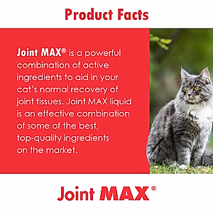 Joint MAX Liquid for Cats - Vitamins, Minerals, Antioxidants - Glucosamine, Chondroitin - Supports Joints and Cartilage Health, Chicken Flavor - Veterinarian Formulated - 8 fl oz