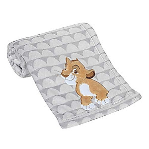 Lambs & Ivy Disney Baby The Lion King Gray Fleece Appliqued Baby Blanket