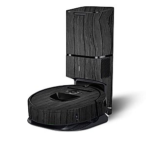 MightySkins Skin Compatible with iRobot Roomba i7+ Robot Vacuum - Black Wood | Protective, Durable, and Unique Vinyl Decal wrap Cover | Easy to Apply, Remove, and Change Styles | Made in The USA