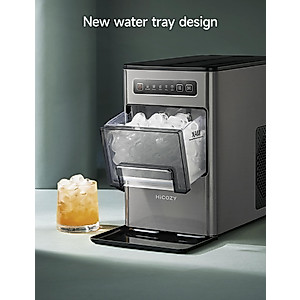 HiCOZY Ice Maker Countertop,Ice in 6 Mins, 24 lbs/Day, Portable & Compact Gift with Self-Cleaning,for Apartment/Under Cabinet/Kitchen/Office/Camping/RV/Home Bar （Light Black）