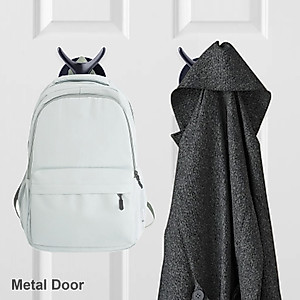 LEVOSHUA Magnetic Coat Hook Heavy Duty, Double Magnet Hook for Hanging Coat Towel Hat Key Purse Backpack, Black Pack of 4