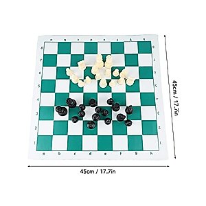 Airshi Chess Game Sets, Puzzled Portable Chess Set Board Game Roll Up Chessboard for Party
