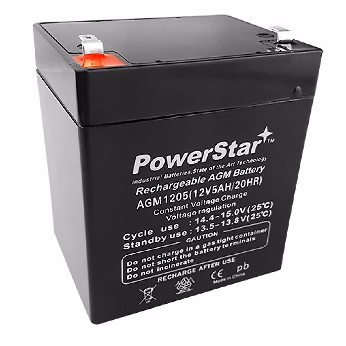 PowerStar 12volt 5ah Alarm Battery (12v 5ah, 12v 5 ah) // F2 Terminals // BLMFM12_5