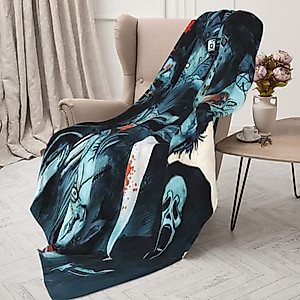 Noichzc Horror Blanket Halloween Horror Gifts Bed Throw Blankets Soft for Decor Couch Bed Sofa Movie Purple Blanket All Season Comfortable Lightweight 50''x40''