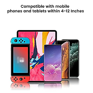 Wall Phone Holder for Shower Bathroom Mirror, 2 Adhesive Sticky Pads, Adjustable Height and Angle, Black