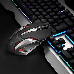 PAWHITS RGB Backlit Gaming Keyboard and Mouse Combo USB Wired Membrane Keyboard Slight Flaw