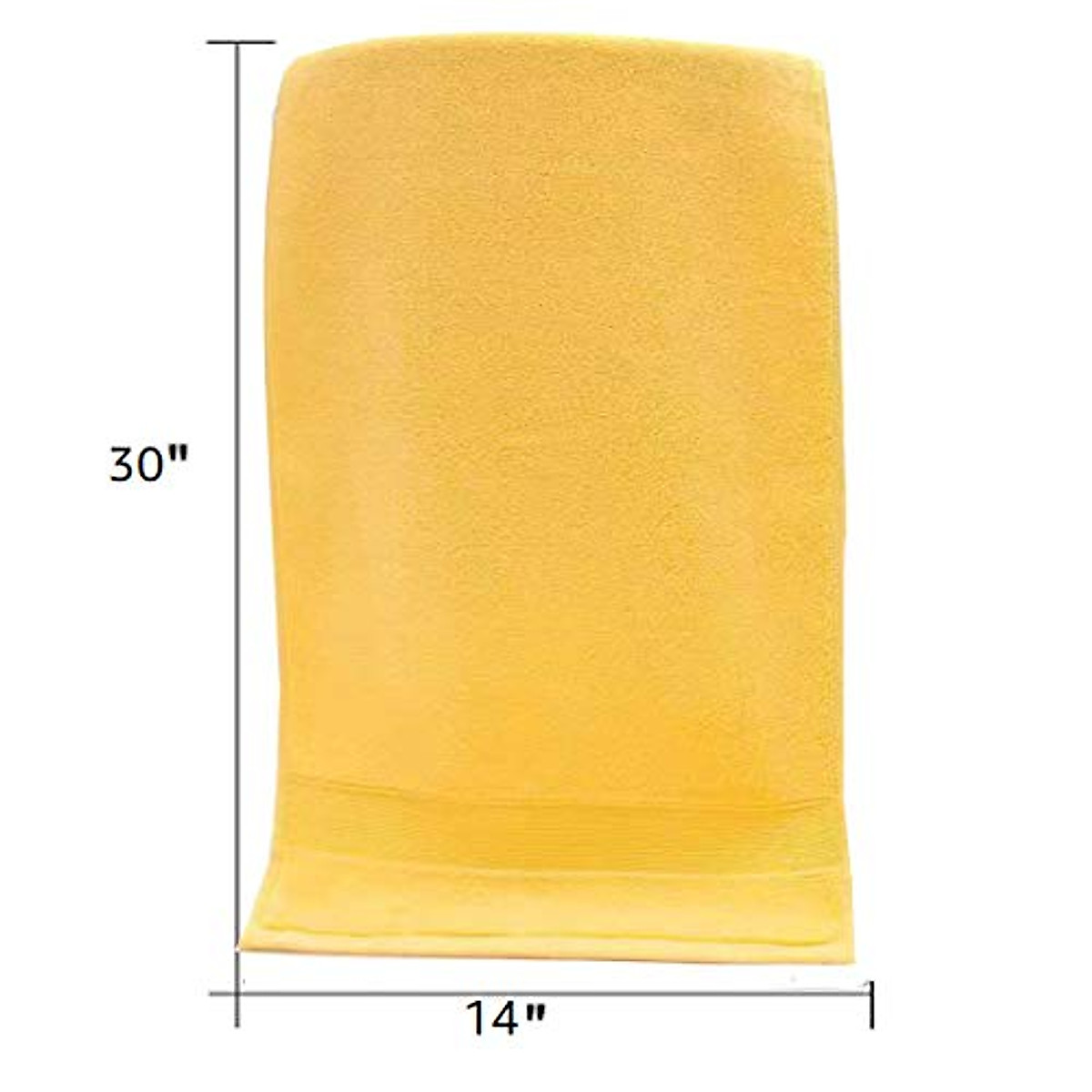 RUIBOLU Hand Towels for Bathroom - 100% Cotton Ultra Soft Highly Absorbent Hand Towel 2 Set, Size 14" x 30" Home Bathroom Hand Towels for Bath, Hand, Face, Gym Towel (Yellow)