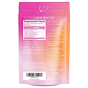 Pink Stork Labor Prep Tea: Sweet Floral - Red Raspberry Leaf Tea for Pregnancy & Postpartum - All Organic Delivery Essentials- For 3rd & 4th Trimester - Pregnancy Must Haves - Women-Owned - 30 Cups