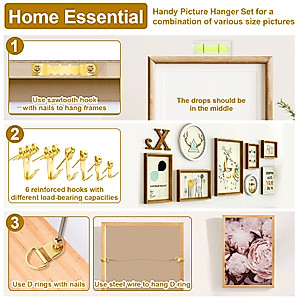 MAPVOLUT 372 PCS Picture Hanging Kit, Christmas Decorations Indoor Outside Picture Hangers, Heavy Duty Picture Frame Mirror Wall Hanging Hardware Hooks Kit with Nails Sawtooth for Hanging Picture