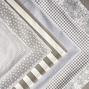 Misscrafts 7pcs Quilting Fabric 100% Cotton Craft Fabric Bundle Squares Grey Fat Quarters 18" x 22" for Patchwork DIY Sewing Scrapbooking