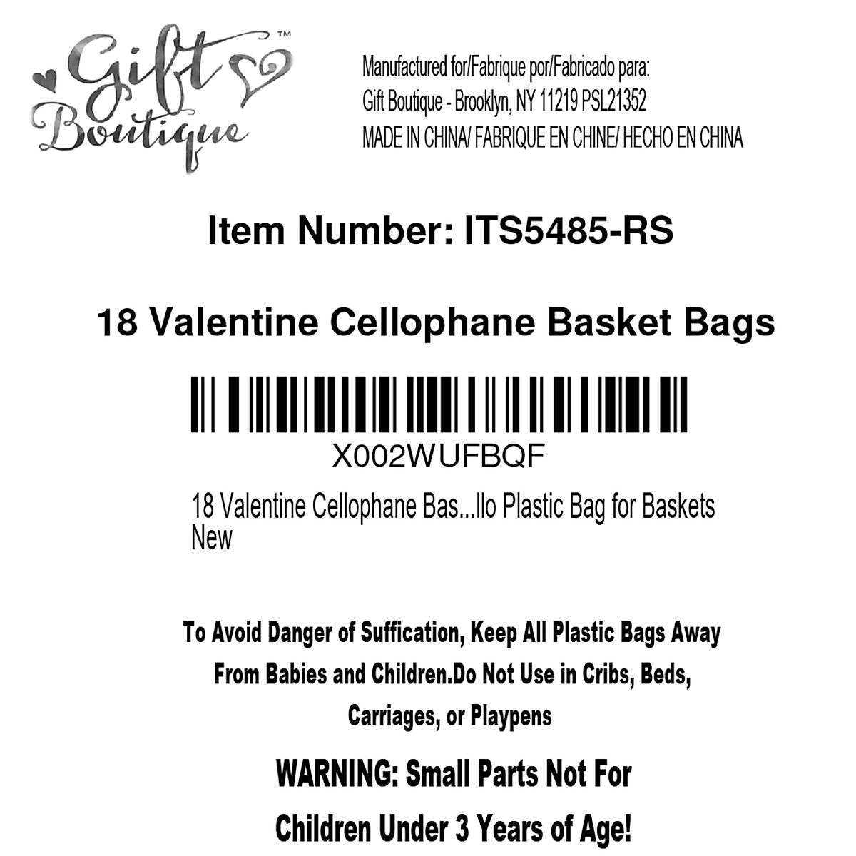 18 Valentine Cellophane Basket Bags with Twist Ties 22" x 25" Jumbo Large Valentines Day Red Heart Gift Wrap Clear Cello Plastic Bag for Baskets