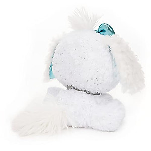 GUND P.Lushes Designer Fashion Pets Bianca Blings Premium Puppy Dog Stuffed Animal, White and Blue, 6”