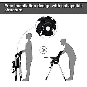 INFANS High Chair for Babies & Toddlers, Foldable Highchair with Multiple Adjustable Backrest, Footrest and Seat Height, Removable Tray, Detachable PU Leather Cushion, Built-in Rear Wheels (Black)