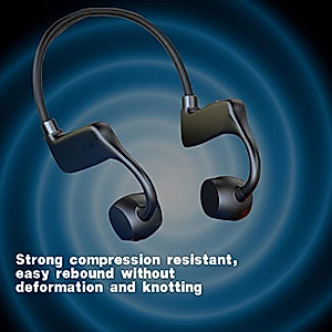 ULymie Bone Conduction Sport Headphones Wireless Open-Ear Bluetooth Sweat Resistant Over Ear for Running, Hiking, Cycling, Gaming, Gym,20 Hours of Call, Black Earphones