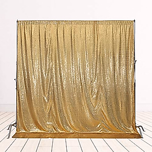 SquarePie Sequin Backdrop Not See Through Thick Stain Background for Photography Glitter Curtain Party 6FT x 8FT Gold