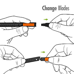 FantastiCAR Snap Off Retractable Box Cutter Utility Knife with Soft Material or Metal Handle Grip, Simple Blade Change and Auto-lock Design, for Heavy Duty Jobs (9mm and 18mm)