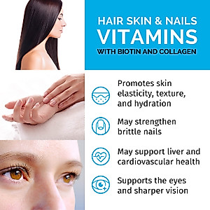 Liquid Collagen Peptides for Women - Serum Complex with Biotin Vitamin, Hydrolyzed Keratin Protein and Saw Palmetto - Comprehensive Formula for Hair, Skin, and Nails Wellness - 2fl oz (Pack of 2)