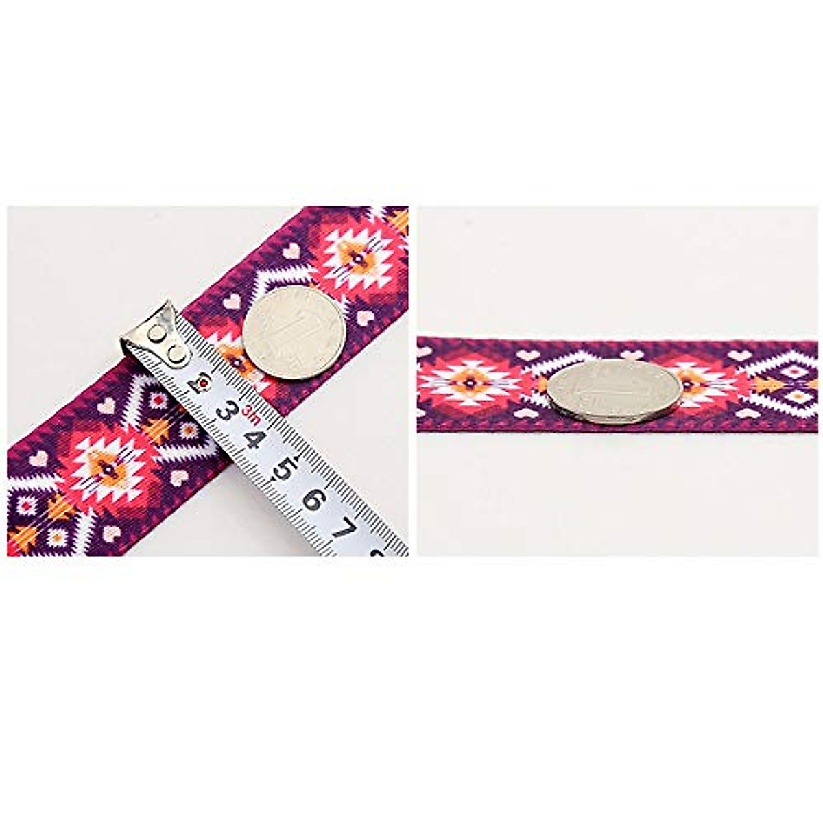 Umily Adjustable Length Handbag Purse Strap Guitar Style Multicolor Canvas Replacement Strap Crossbody Strap, No.16, Medium