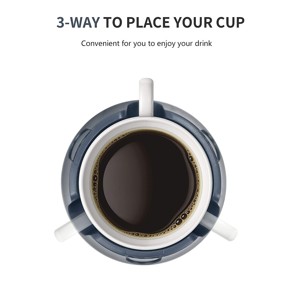 Anti-Spill Cup Holder, Drink Coaster with Anti-Slip Mat Fits Drink for Home Office Outdoors (Grey)